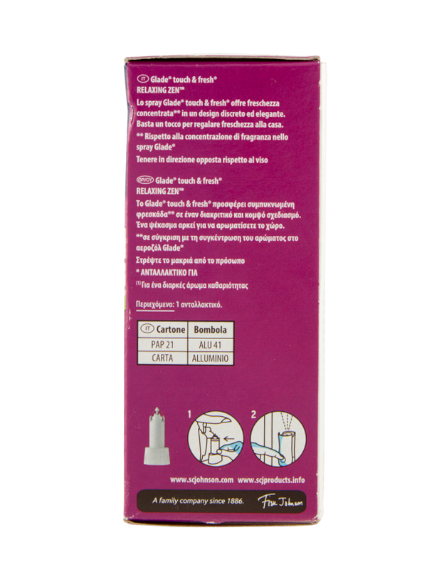 Glade Touch e Fresh Relaxing Zen 10Ml TruScent Technology - Casabalò